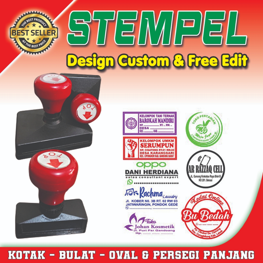 Jual STEMPEL OTOMATIS DESIGN CUSTOM | Shopee Indonesia