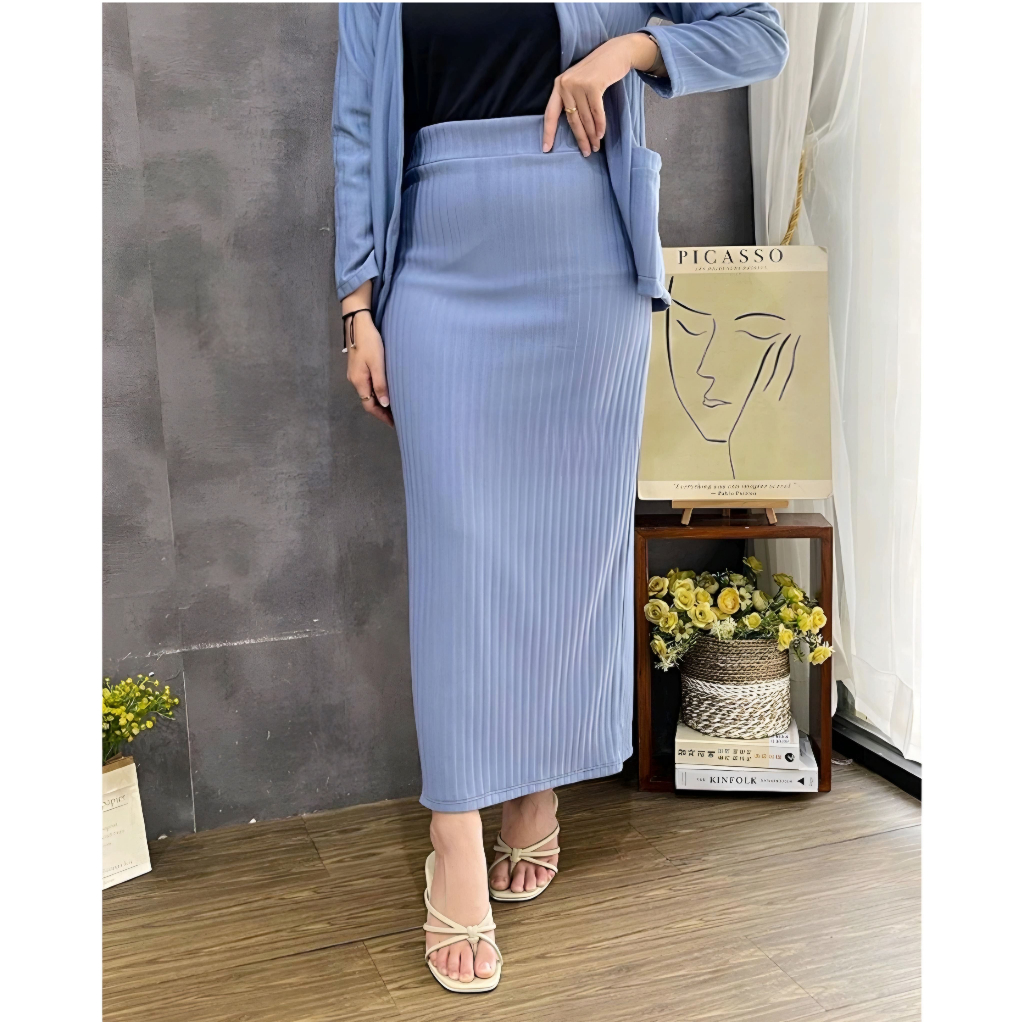 Jual Rok Span Knit Maxilin Premium / Rok Knitskirt Span Bahan Tebal Dan ...