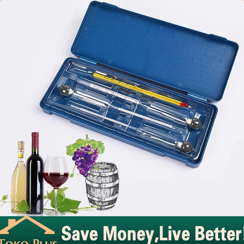Jual 3PCSSET Alkohol Meter 1 Hydrometer Alat Ukur uji Kadar alkohol ...