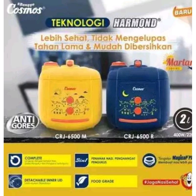 Jual Rice Cooker Magic Com Cosmos CRJ-6500 Ukuran Kapasitas 2 Liter ...