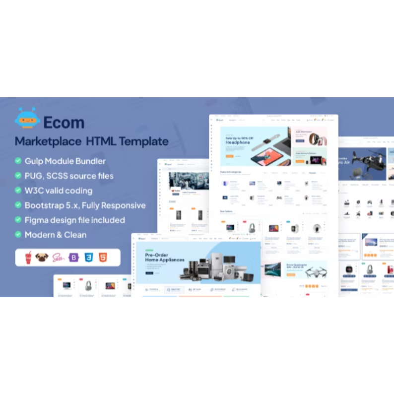 Jual Ecom v4.1 - Multipurpose Marketplace Ecommerce HTML Web Template ...