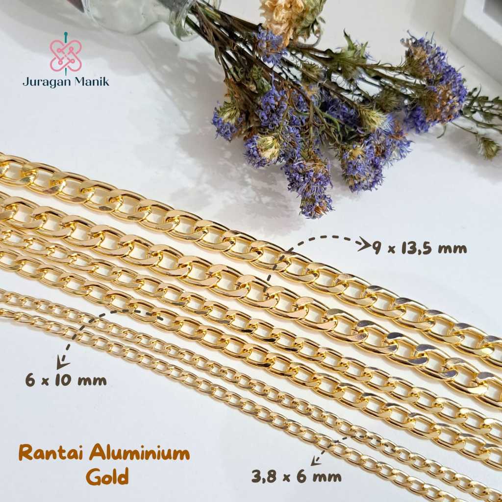 Jual Rantai Aluminium 3,8x6 - 6x10 mm - Rantai Gold - Rantai Emas ...