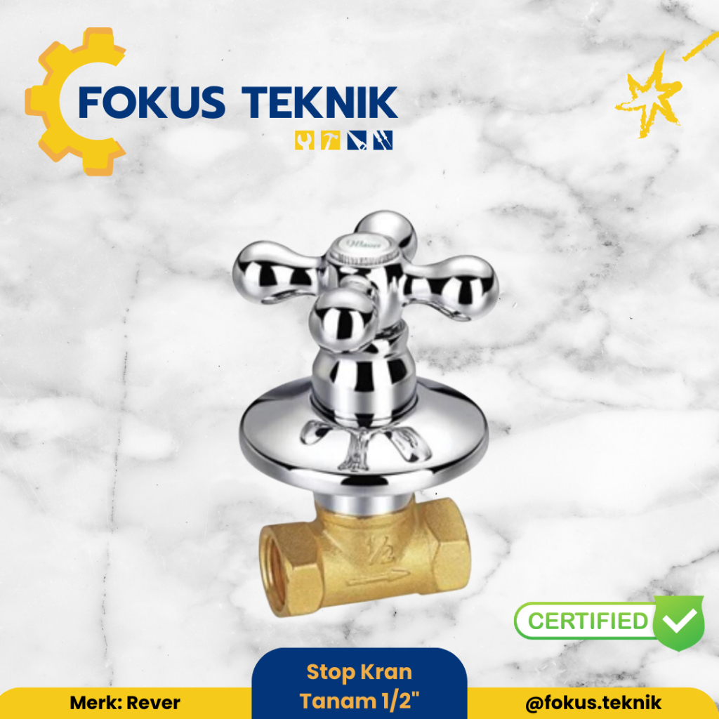 Jual Stop Kran Tanam Kuningan 1/2" Keran Shower Tembok Wall Dinding ...