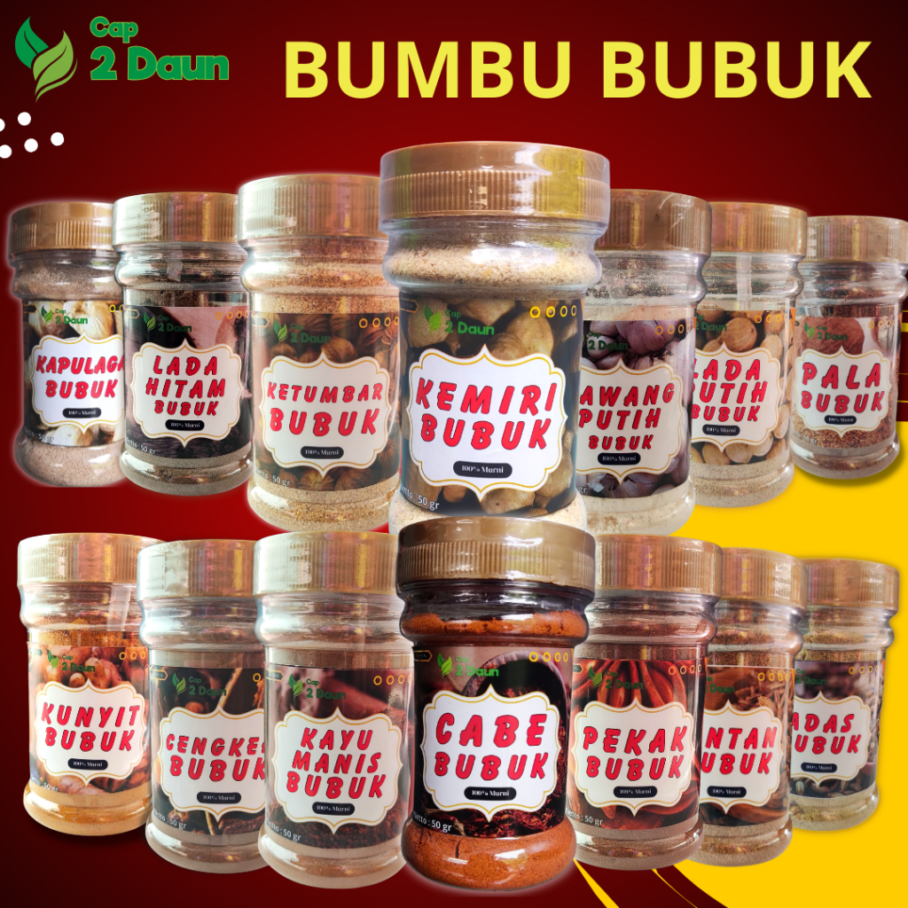 Jual Bawang Bubuk - Cabe Bubuk Cap Dua Daun - Bumbu Masak Bubuk, Bumbu ...