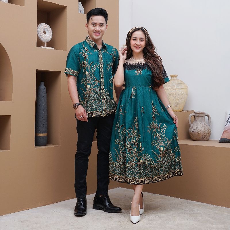 Jual dress natal / couple baju natal / couple_batik/dress_batik ...