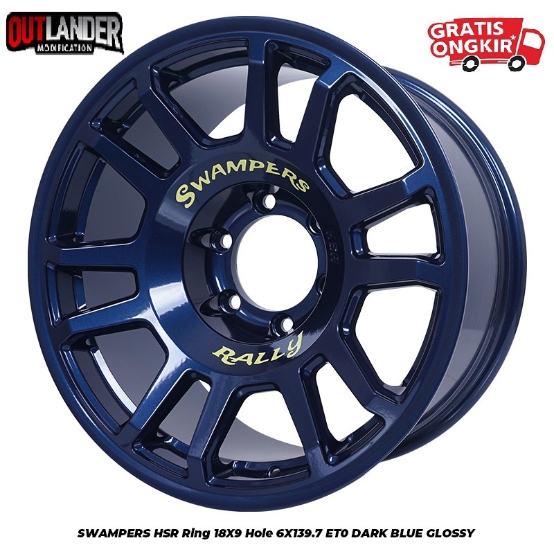Jual Velg Racing Ring 18 Untuk Pajero Fortuner Isuzu Mux Mazda BT50 Hsr Swampers R18 Dark Blue ...