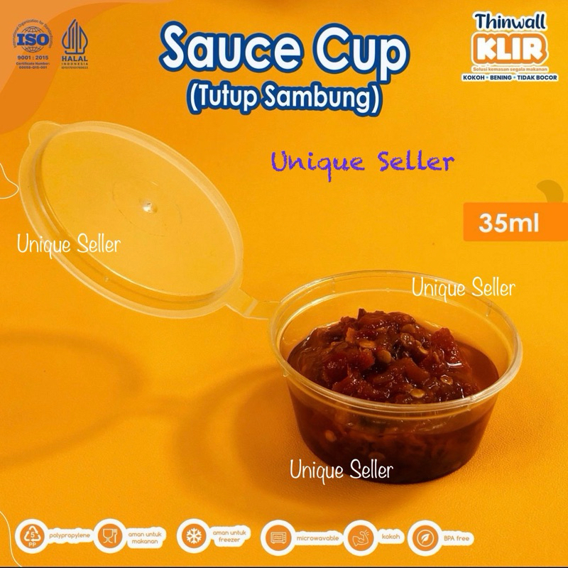 Jual Thinwall Cup 25ml 35ml 60ml isi 50 set & 100ml 150ml isi 25 set KLIR / Thinwall Sauce Cup ...