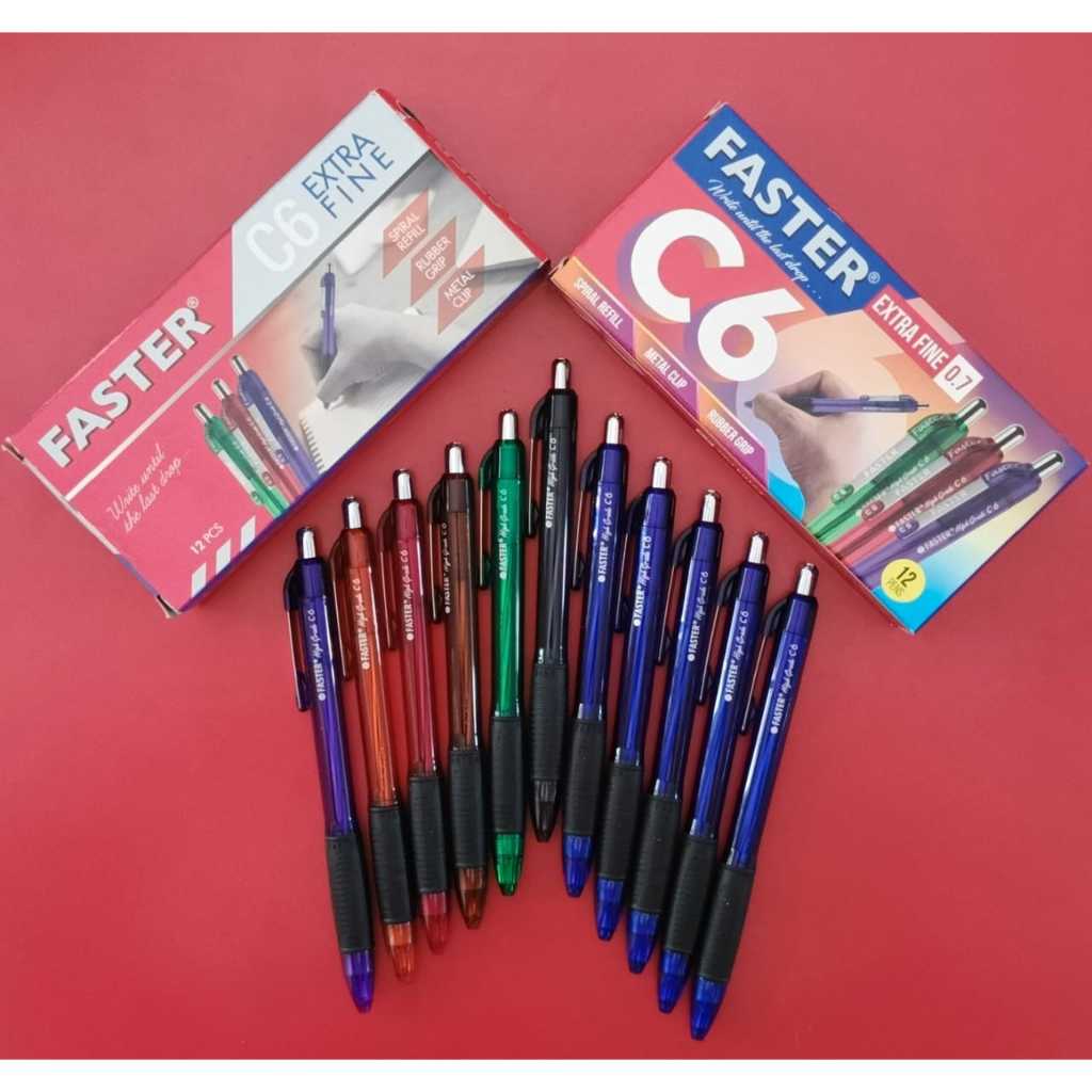 Jual Pulpen / Pen / Pena Faster C6 Cetek | Shopee Indonesia
