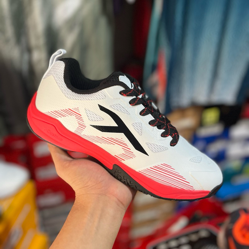 Jual SEPATU BADMINTON HUNDRED BEAST PRO WHITE RED | Shopee Indonesia