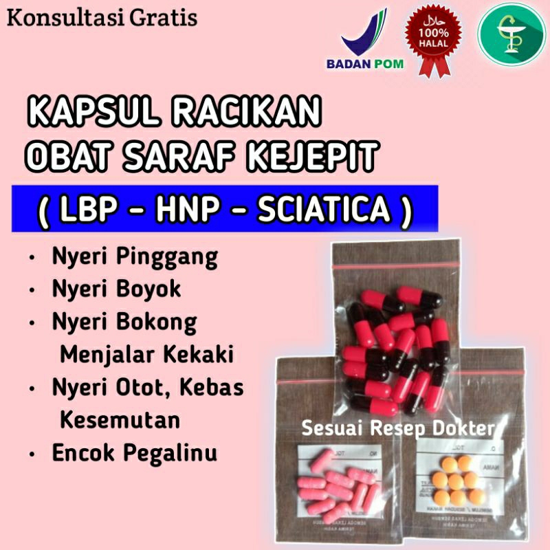Jual obat saraf kejepit, nyeri boyok, nyeri pinggang/punggung (hnp, lbp ...