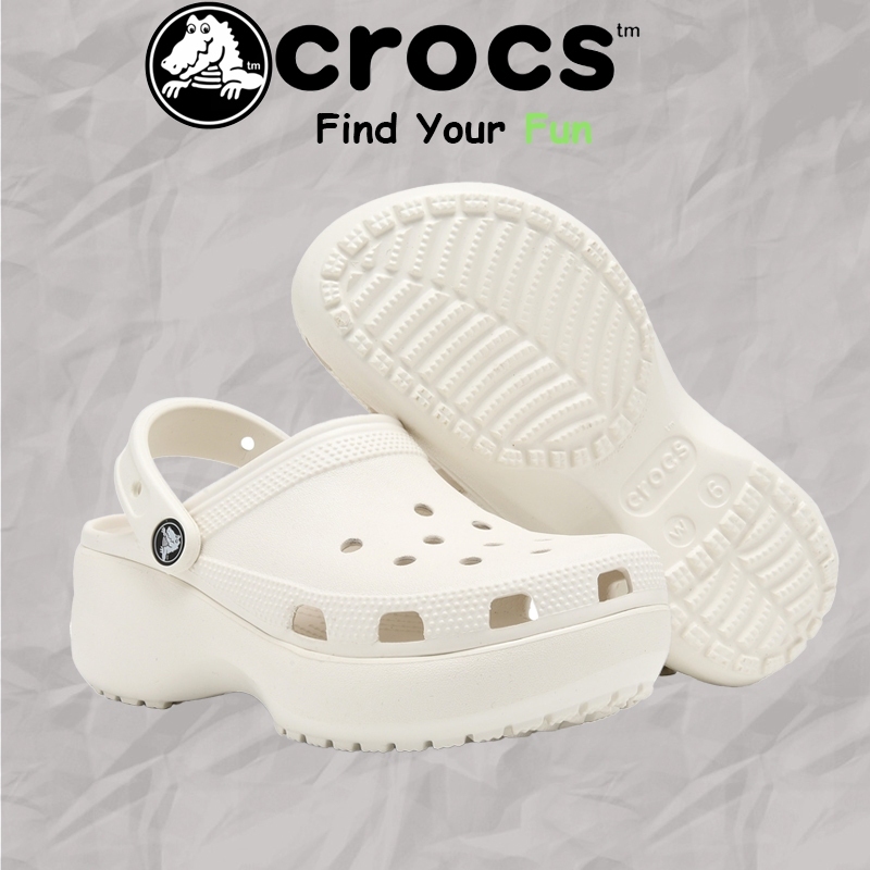 Jual Original Crocs putih Women's Classic Platform Clog Crocs Sandal Wanita Platform Sandal ...