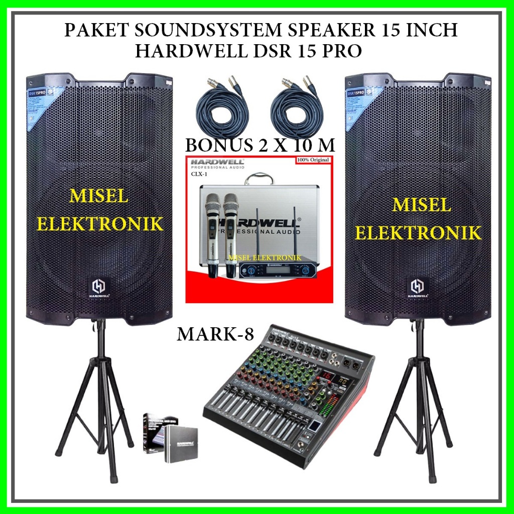 Jual Paket Soundsystem Hardwll DSR 15 PRO Mixer audio 8 Channel ...