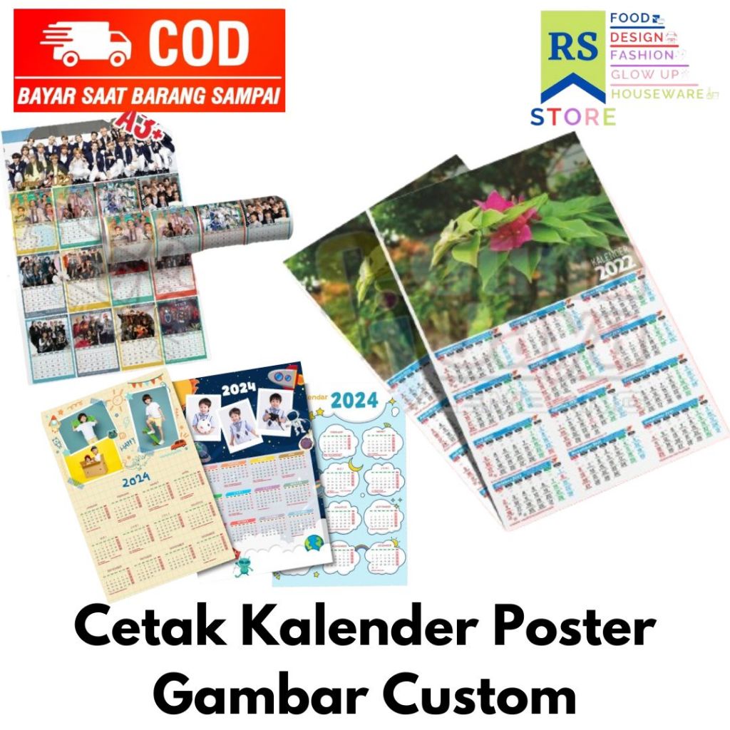 Jual kalender custom a3+ poster kalender idola k-pop kalender caleg ...