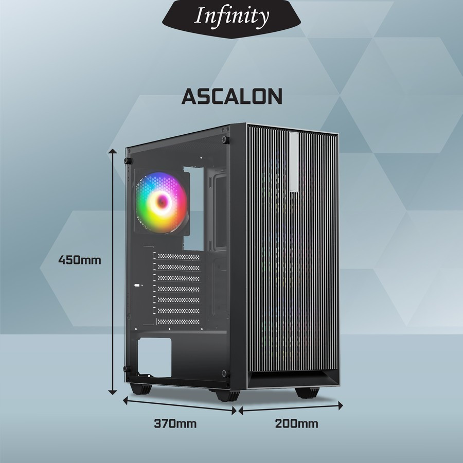 Jual PC Case Gaming Infinity Ascalon ATX Free 3Fan RGB | Shopee Indonesia