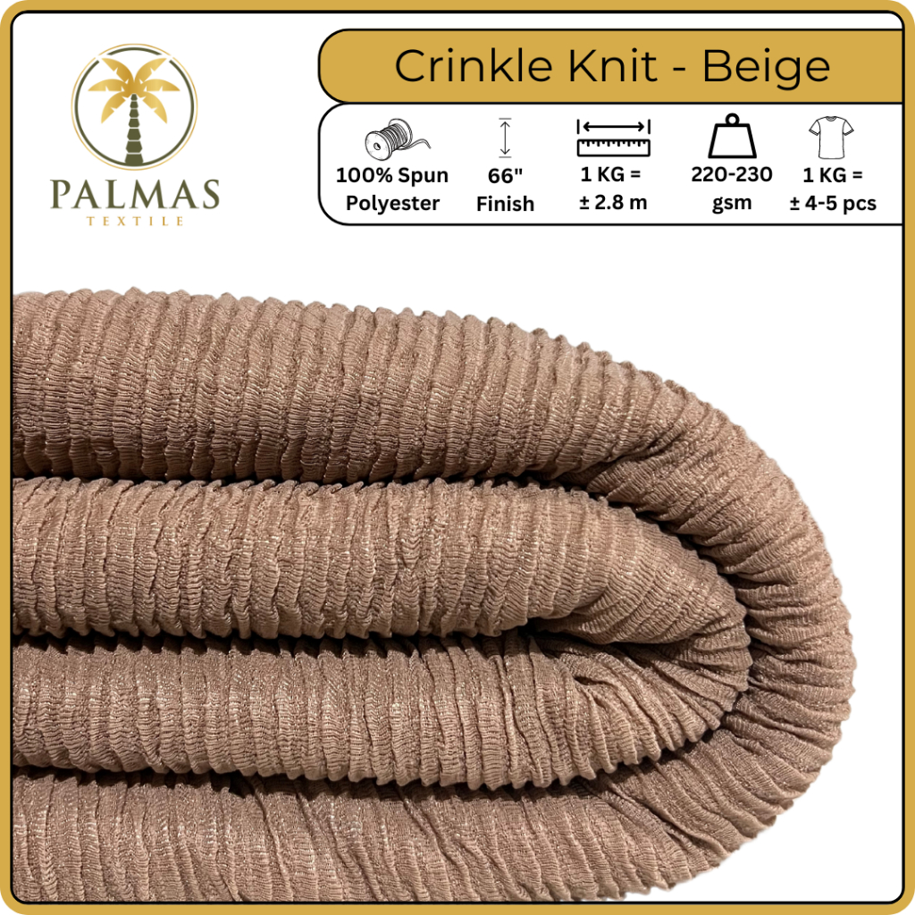 Jual Kain Crinkle Knit - Beige (Bahan Kaos) | Shopee Indonesia