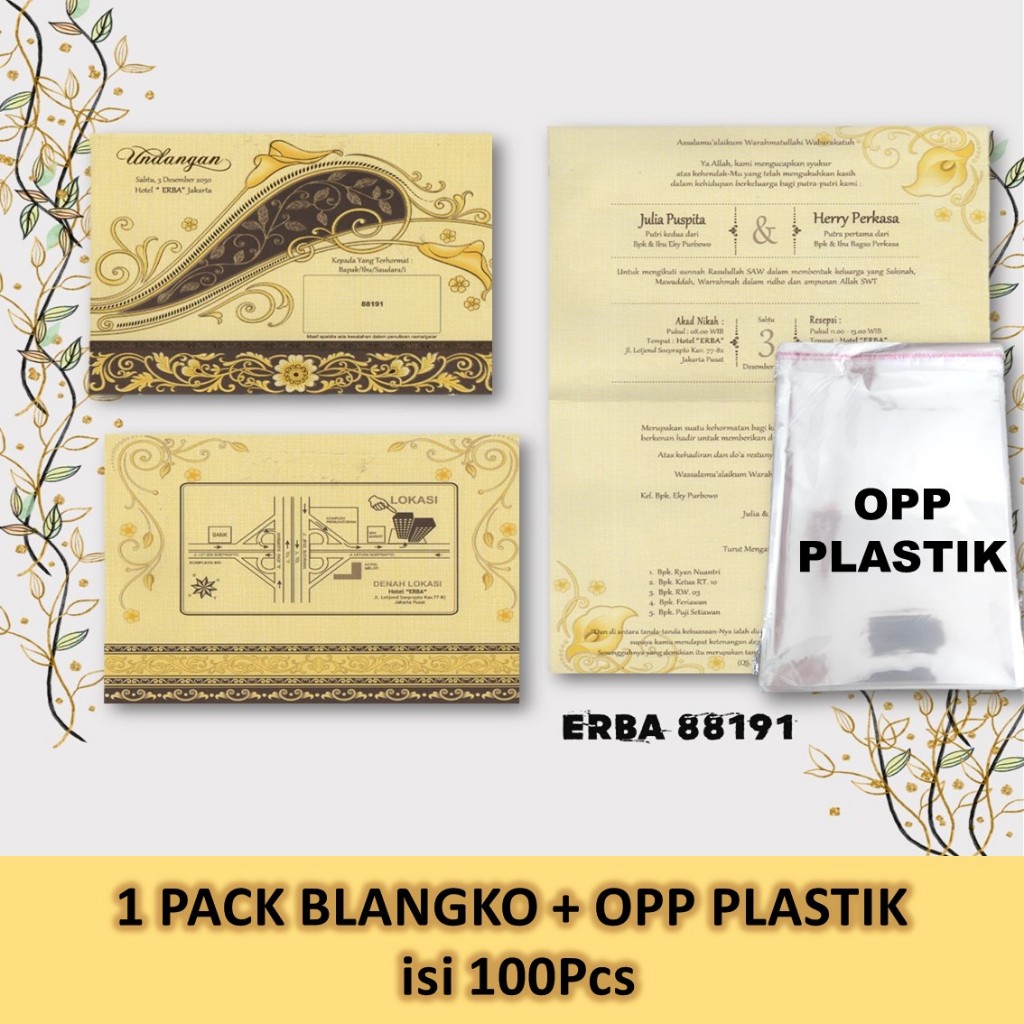 Jual ERBA 88191 + OPP PLASTIK Blangko Undangan Kosongan ERBA, Undangan ...