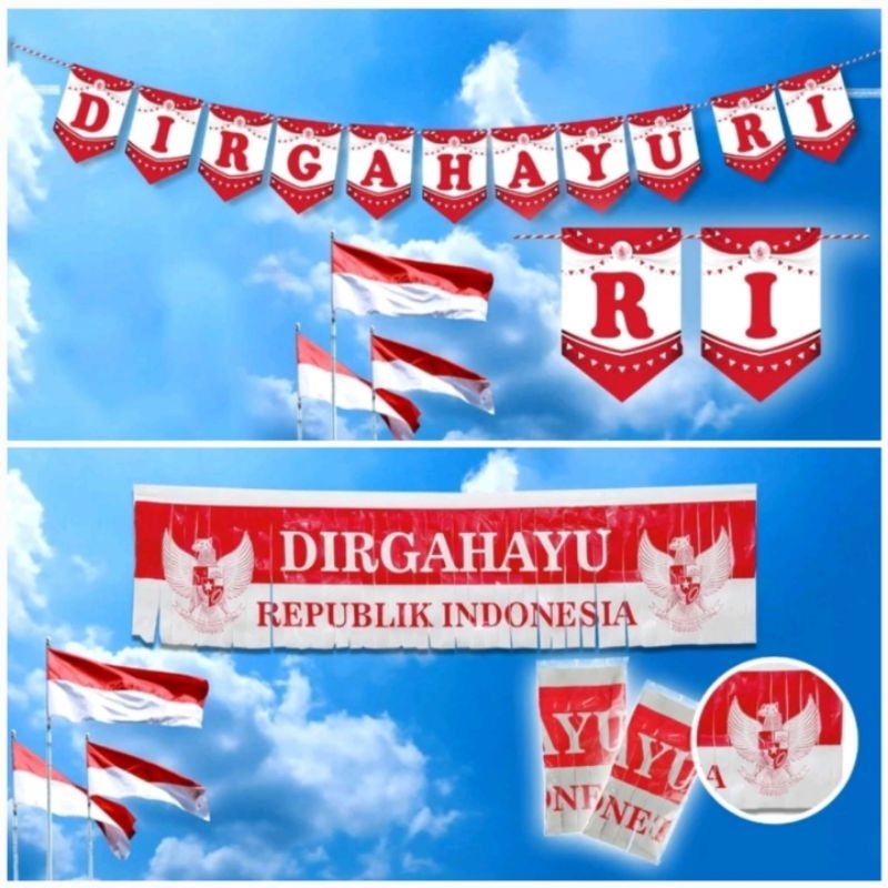 Jual Banner Dirgahayu RI / Bendera Gantung / Rumbai 17 Agustus | Shopee ...