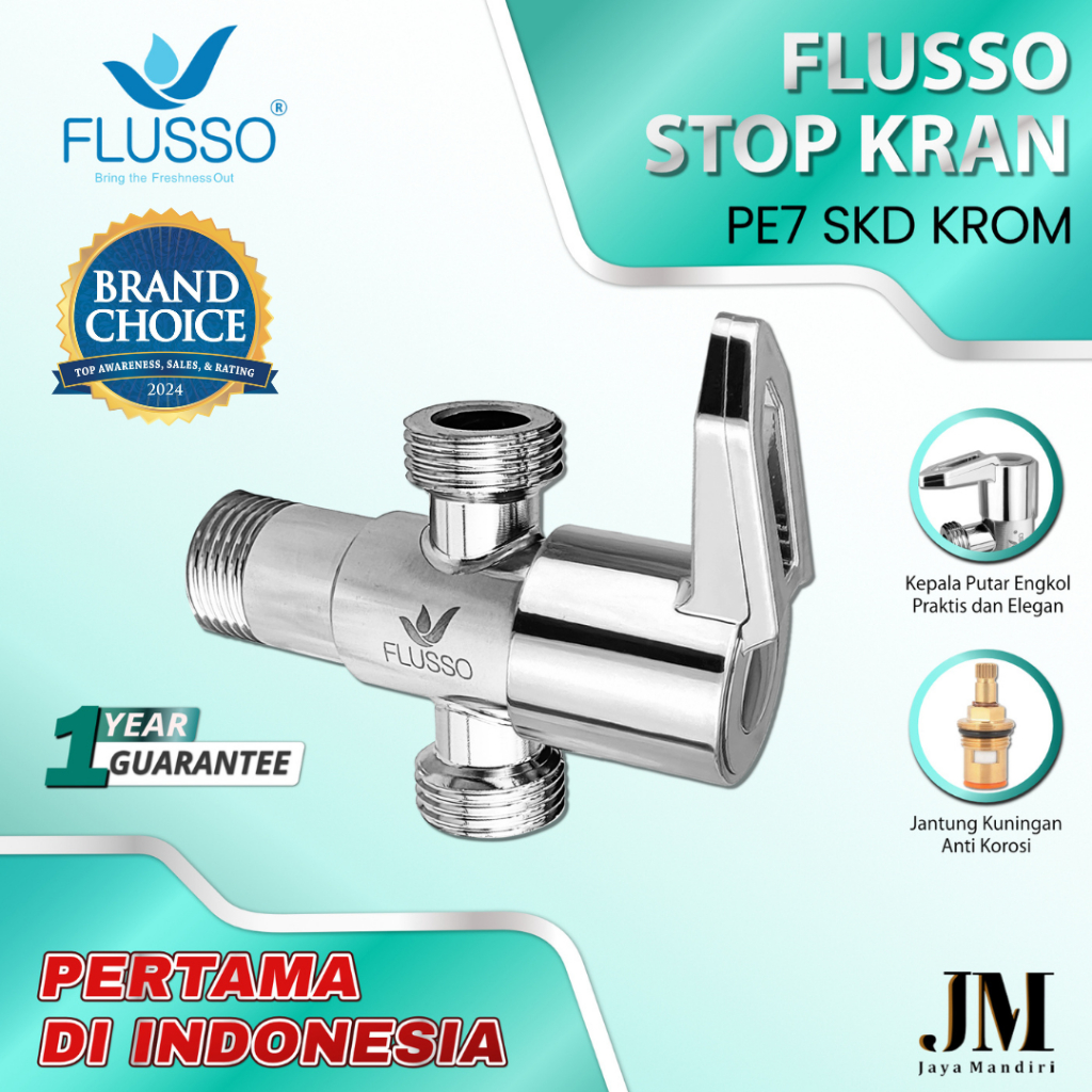 Jual Flusso Stop Kran Double Baling Stop Kran Kloset 2 Cabang Stop Kran ...