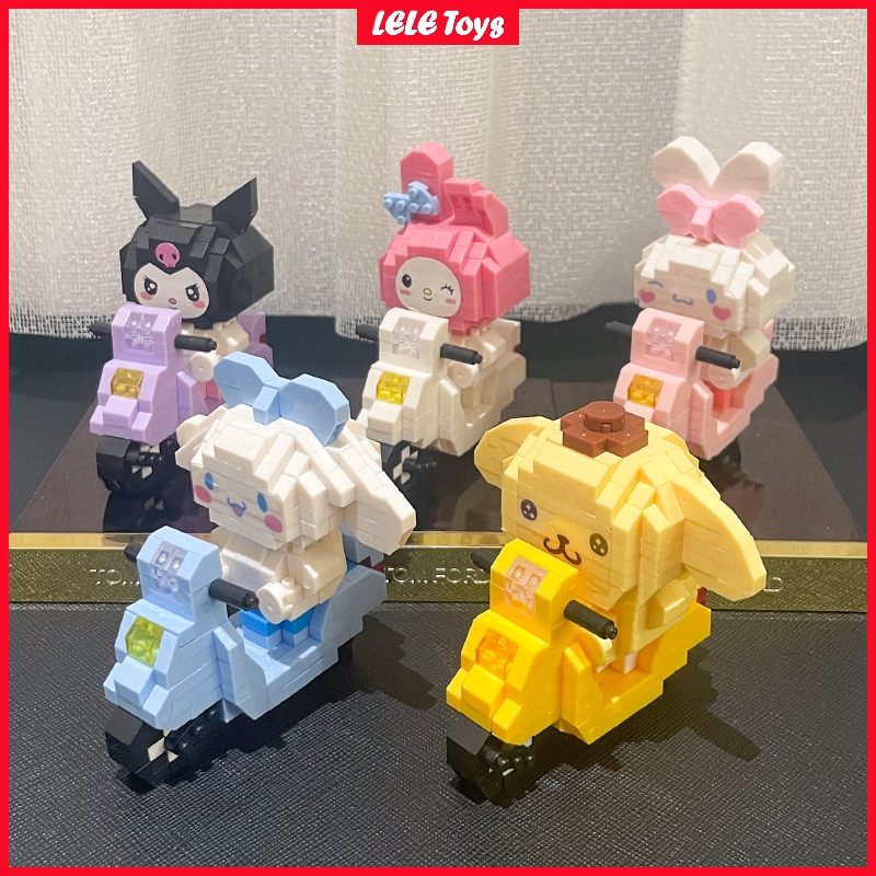 Jual Kuromi Naik Motor Cinnamonroll Sanrio Balok Susun Mainan Anak ...