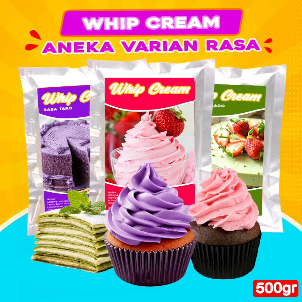 Jual WHIP CREAM BUBUK 500GR / ANEKA RASA TOPPING WHIP CREAM 500GR ...