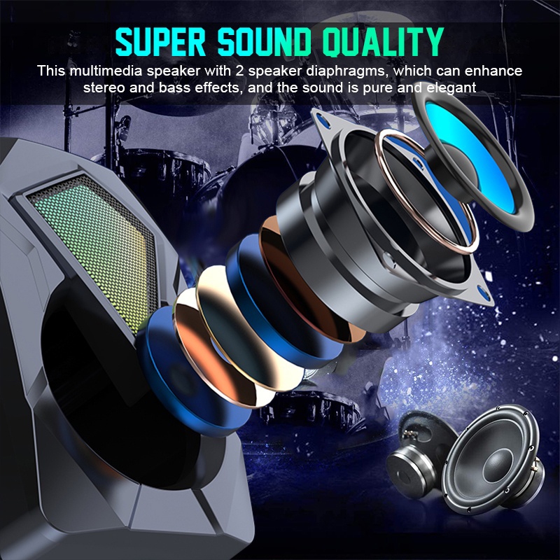 Jual Actual Speaker Gaming RGB Speaker PC Eye Speaker Komputer PC ...