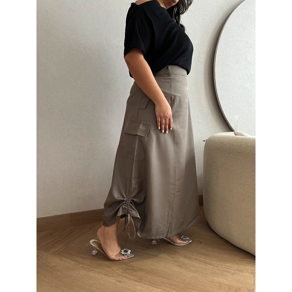 Jual VIENA Rok Cargo Mayung Wanita - Rok Kargo Payung Serut Samping ...