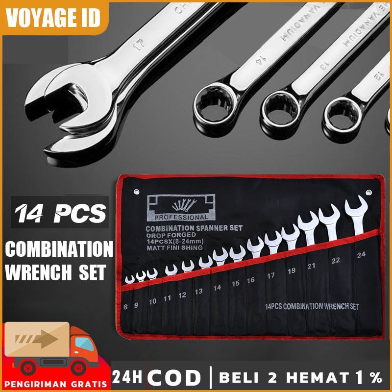 Jual 14PCS Tool Superman Kunci Ring Pas set kunci pas Harga murah ...