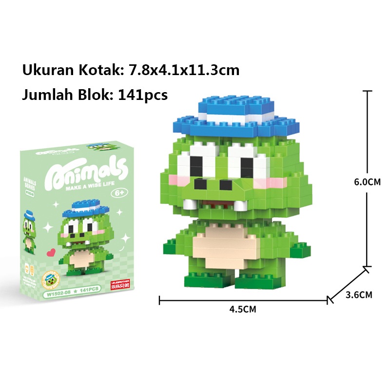 Jual 3D Model Mainan Balok Susun Kartun Nano Building Block Mainan Anak ...