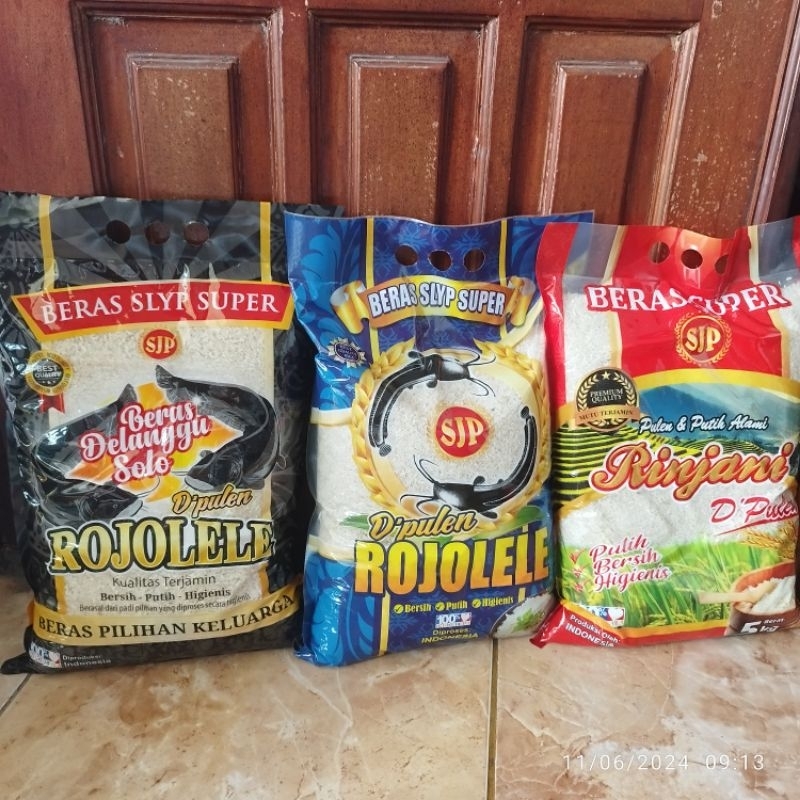 Jual Beras Kemasan 5kg Daun Suji Rinjani Rojolele, Beras Kemasan 3kg pinpin sintanola | Shopee ...