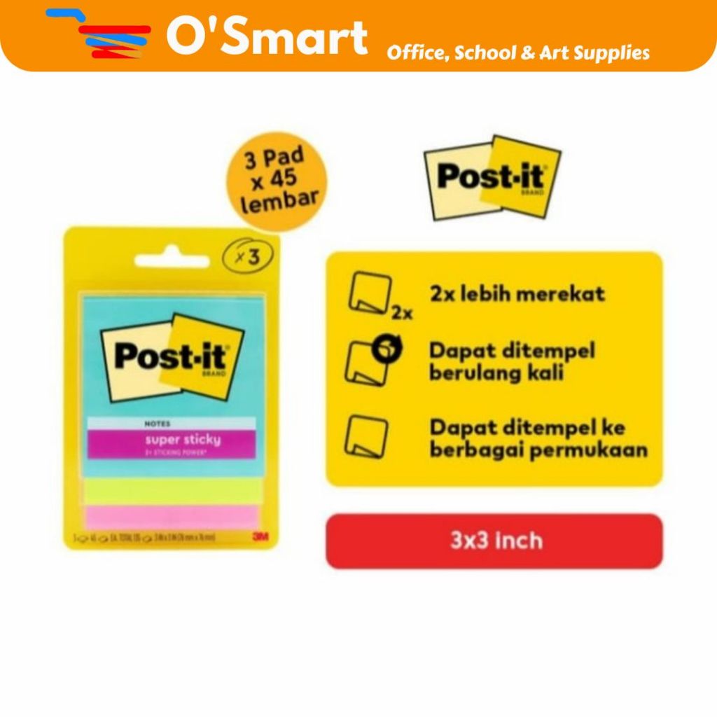 Jual 3M POST IT Sticky Notes Post It 3M Warna | Shopee Indonesia