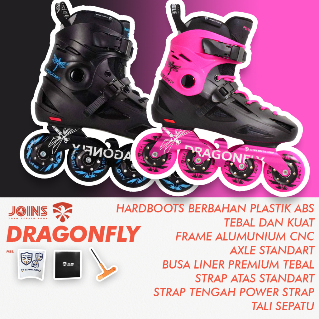 Jual Sepatu Roda Inline Skate Flying Eagle F3 Dragonfly Black | Shopee ...