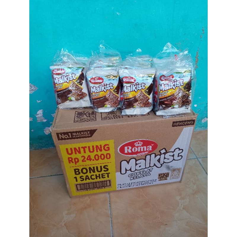 Jual Roma malkist rasa coklat kelapa 1 renteng isi 10 sachet | Shopee ...
