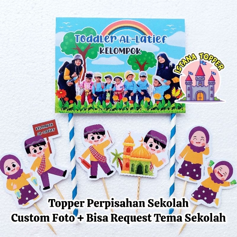 Jual Topper TUMPENG CUSTOM FOTO Tema Akhirussanah / Topper Perpisahan ...