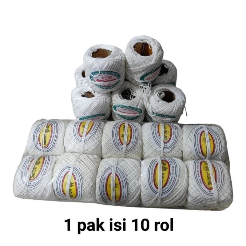 Jual (isi 10rol) Benang kasur / Tali bendera / Tali rami / benang ...