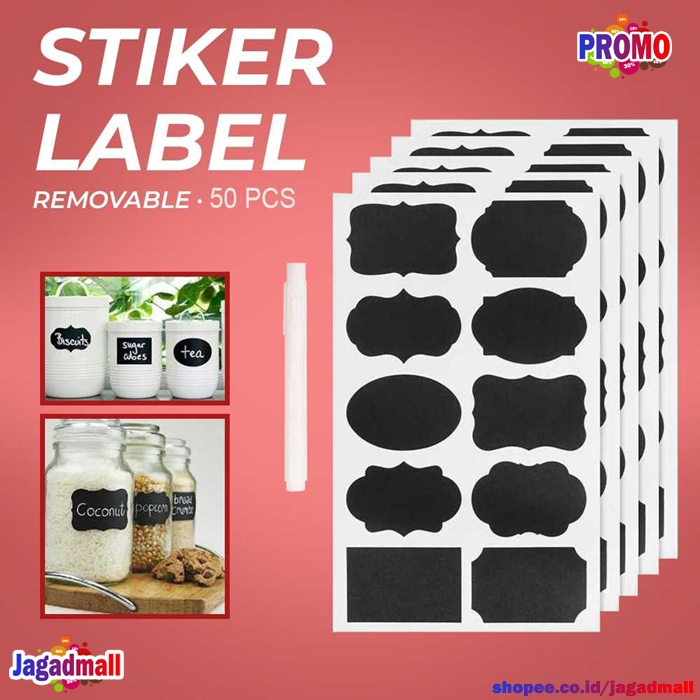 Jual [50 PCS/5 Lembar] Set Stiker Label Botol Bumbu Dapur Dapat Dihapus ...