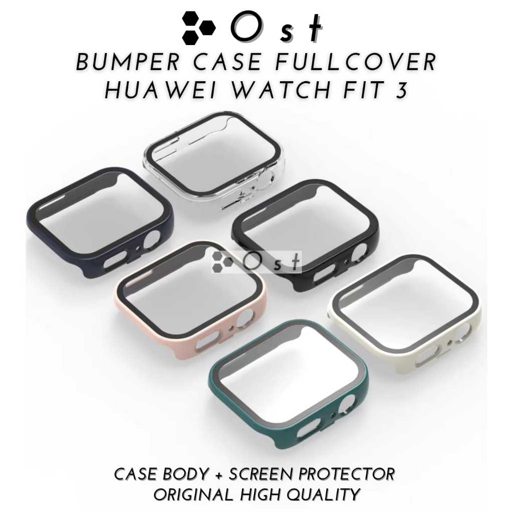 Jual Huawei Watch Fit 3 Hard Case Casing Hardcase 2in1 PC Anti Gores Huawei Fit 3 Case Huawei ...