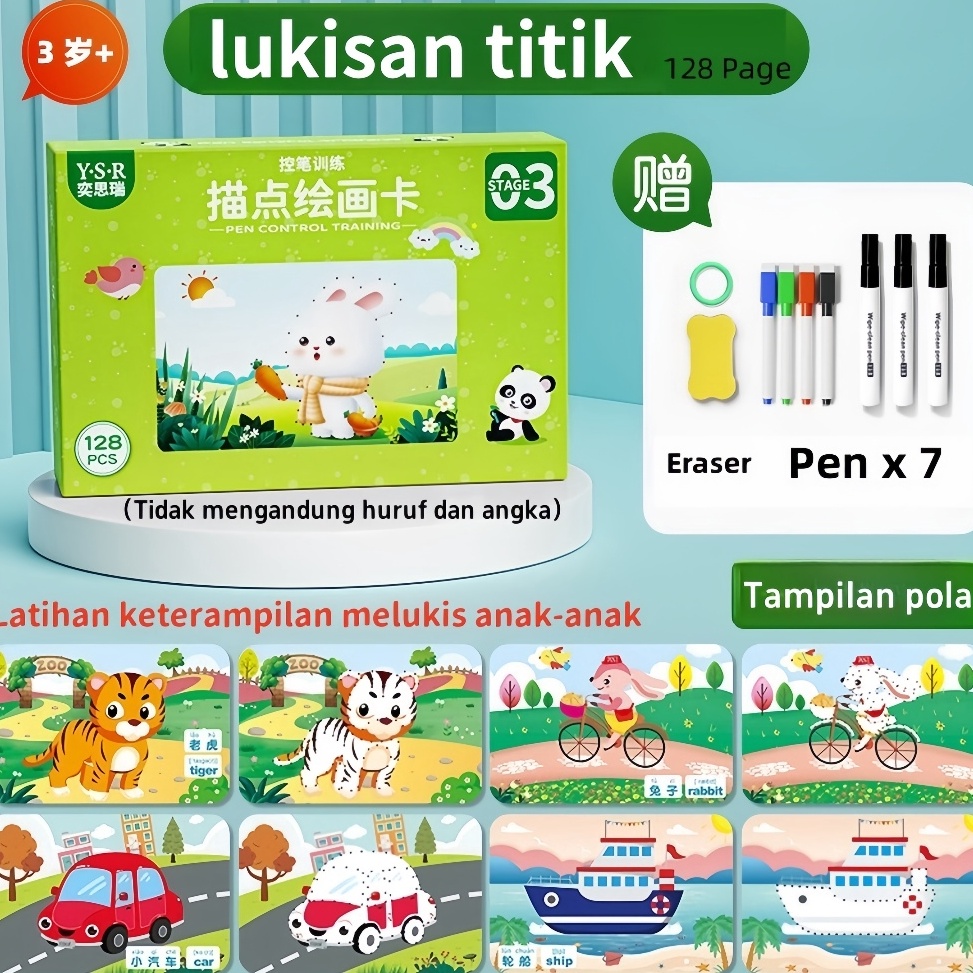 Jual KODE D23Y Magical Tracing Workbook ReusableDot To Dot Wipe And ...