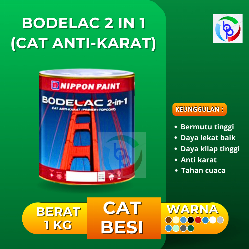 Jual Nippon Paint Bodelac 2 in 1 Cat Besi Anti Karat 1 Kg di Makassar | Shopee Indonesia