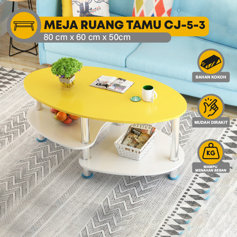 Jual Mutiara.wallpaper Meja Kopi Modern Meja Ujung Oval dengan Meja ...