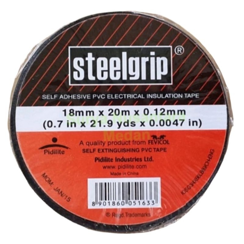 Jual ISOLASI STEELGRIP / ISOLASI KABEL LISTRIK 18MM X 20 METER | Shopee ...