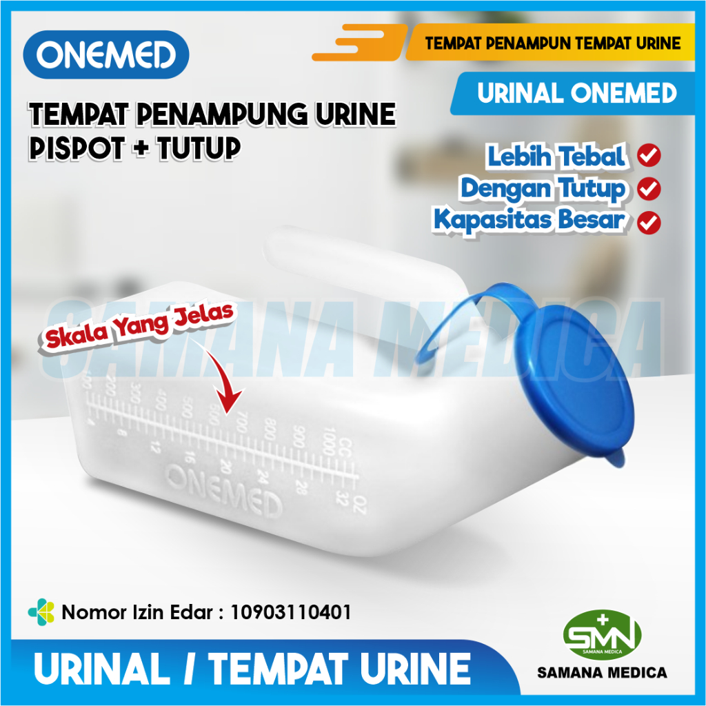 Jual Pispot Urinal + TUTUP ONEMED - Untuk Pria - Dengan Tutup Plastik ...