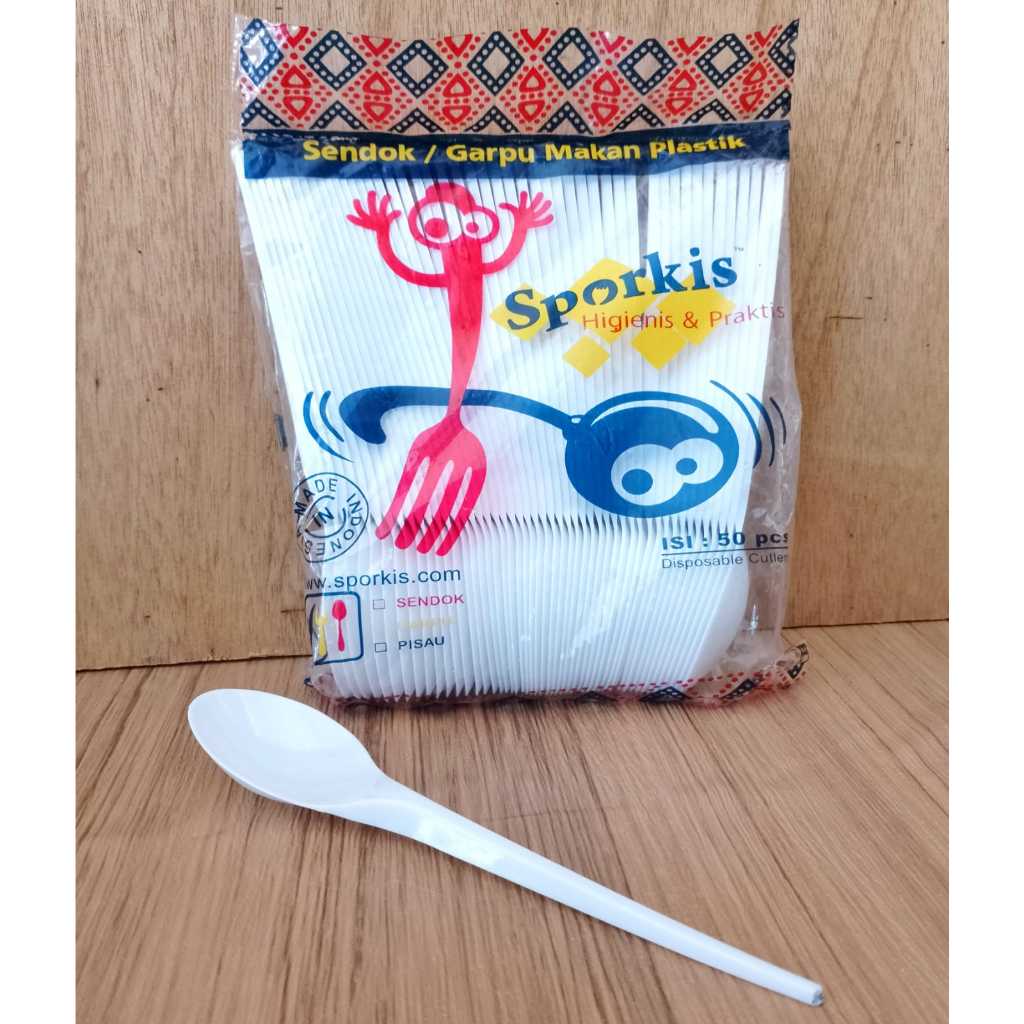 Jual Sendok Makan Plastik Putih Susu Sekali Pakai Food Grade Isi 50 Pcs ...