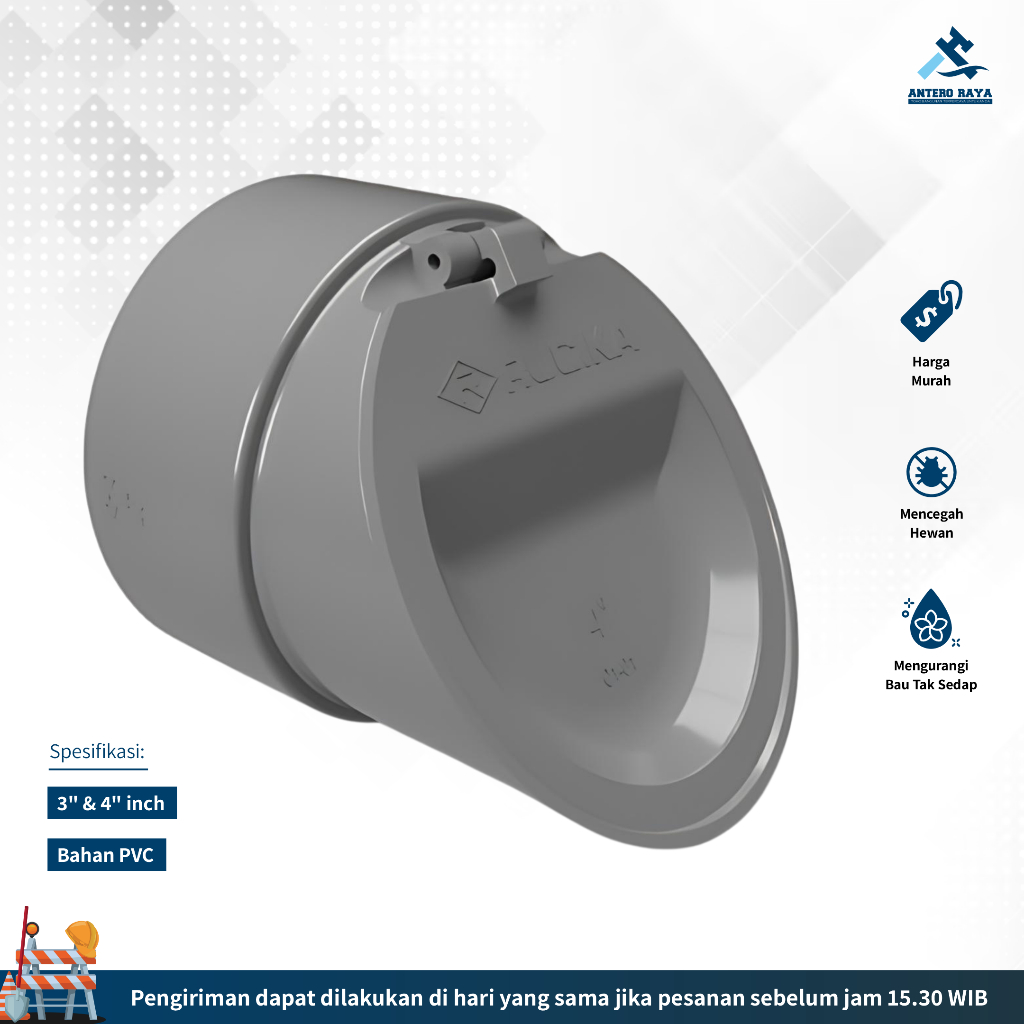 Jual Backflow Valve PVC Rucika 3" 4" Inch Tutup Pipa Penutup Saluran ...