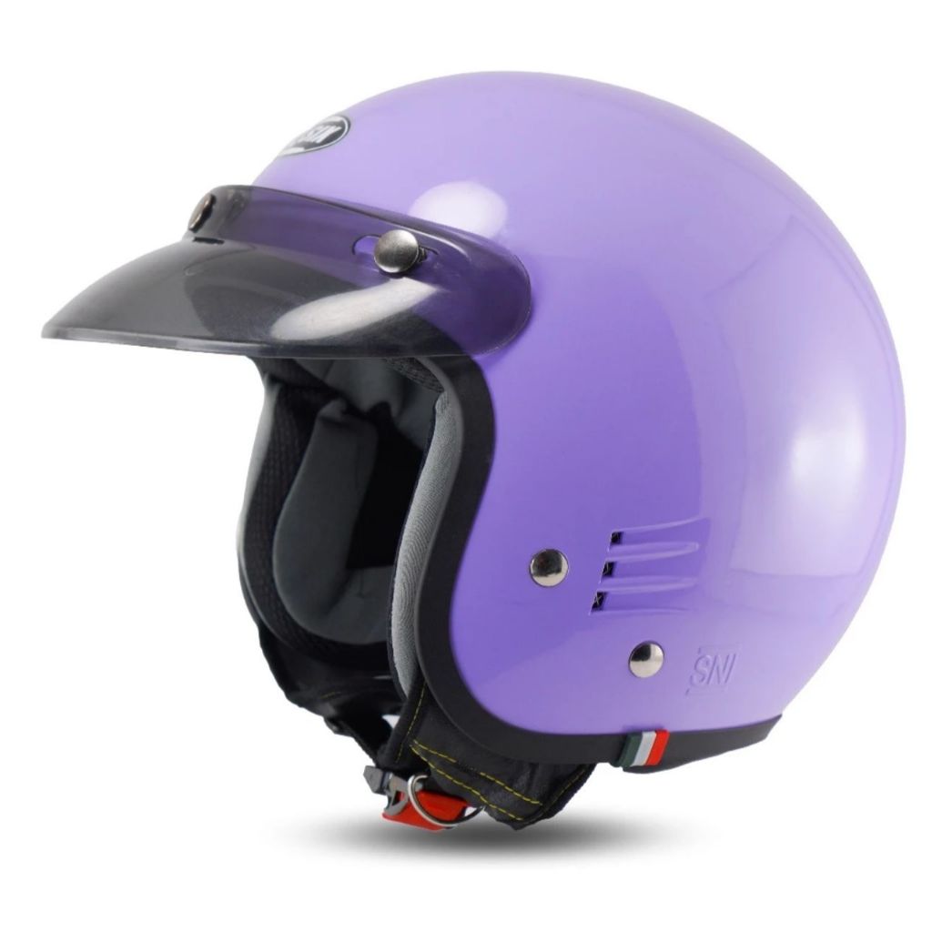 Jual R-SIX Helm Bogo Retro Pet Warna Pendek Terbaru Helem SNI Wanita ...