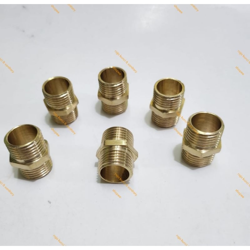 Jual Double Nipple / Double Nepel Kuningan Asli Drat 1/2" inch / Dobel Nepel | Shopee Indonesia