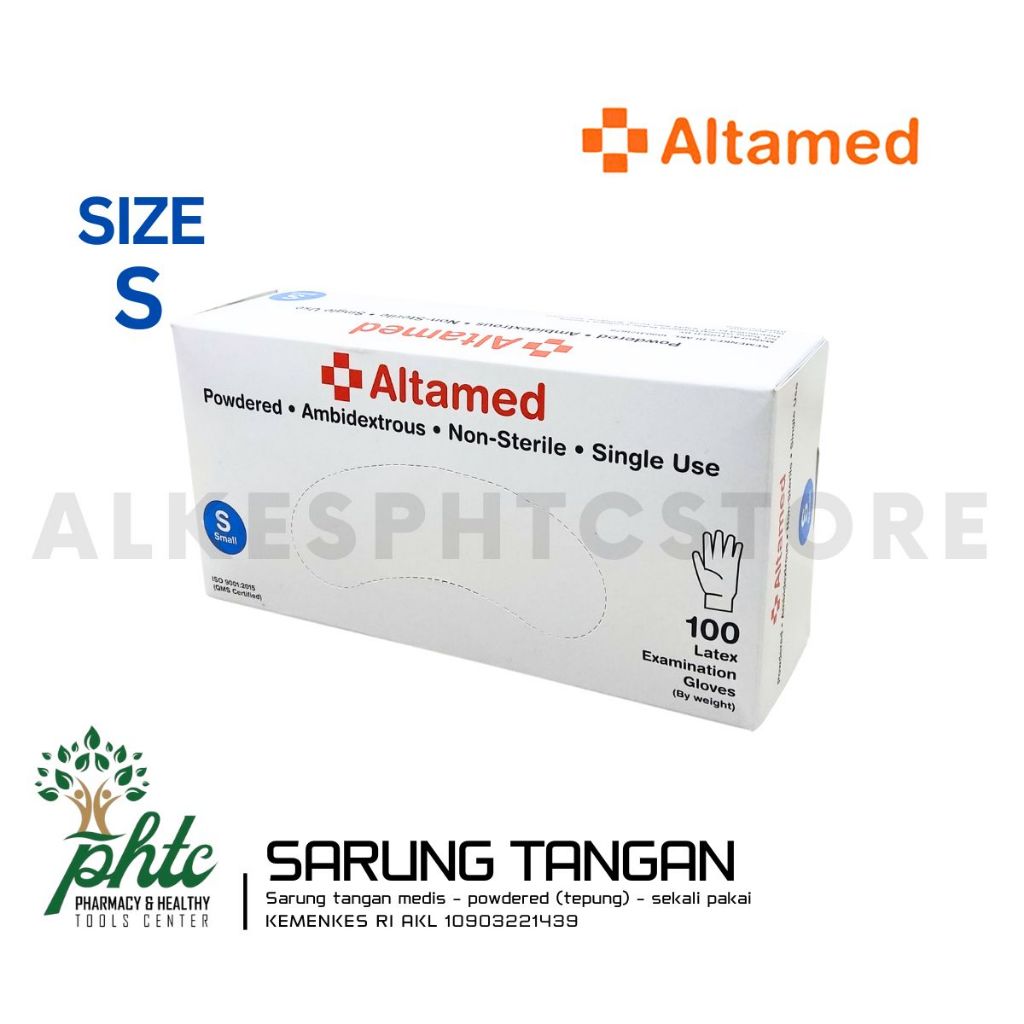 Jual ALTAMED Sarung Tangan Karet Powdered l Examination Latex l Hand ...