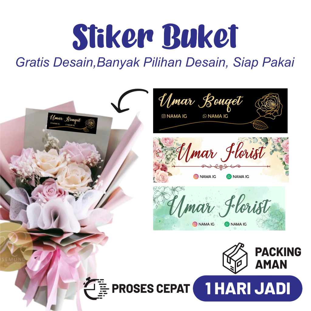 Jual Siker buket - Sticker Bouquet - STIKER LABEL BUKET CUSTOM | Shopee ...