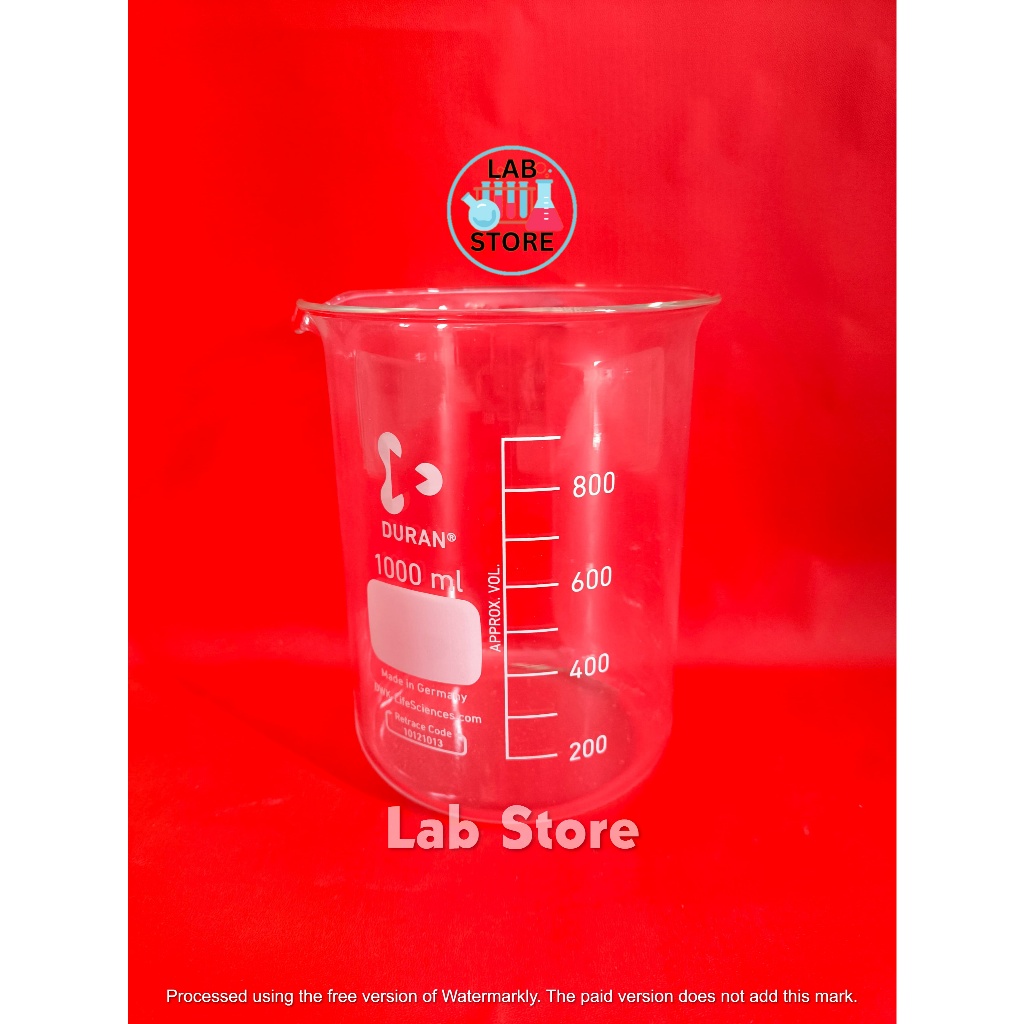 Jual Beaker / Beaker 1000ml Duran / Beaker Glass 1000ml / Gelas Kimia ...
