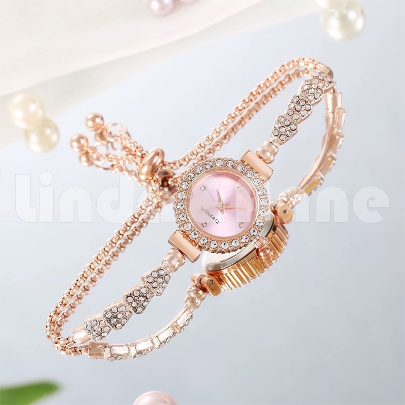 Jual L&A - Jam Tangan Serut Mewah Gelang Serut Wanita Analog Quartz ...
