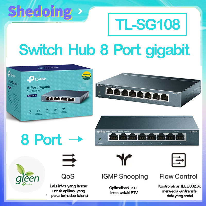 Jual TP Link TL-SG108 Desktop Switch Hub 8 Port 1000 Mbps Router Htb Gigabit 8 Port Modem ...